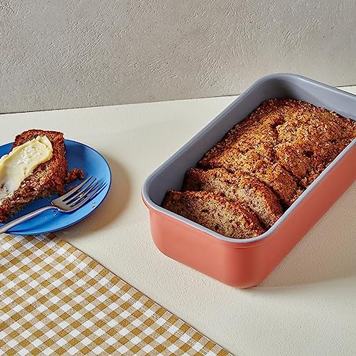 Caraway Non-Stick Ceramic 1 lb Loaf Pan - Naturally Slick Ceramic Coating - Non-Toxic, PTFE & PFOA Free - Perfect for Pound Cakes, Breads, & More - Slate