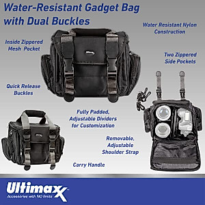Ultimaxx Large Carrying Case/Gadget Bag for Sony,Nikon, Canon, Olympus, Pentax, Panasonic, Samsung & Many More SLR Cameras & Camcorders