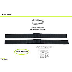 RadBizz Battle Rope Anchor Strap Kit with Bonus Battle Rope Workout Guide- FitWorx
