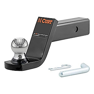 CURT 45151 Fusion Trailer Hitch Mount with 1-7/8-Inch Ball & Pin, Fits 2-Inch Receiver, 5,000 lbs, 4-Inch Drop, GLOSS BLACK POWDER COAT