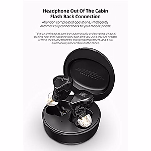 KZ SA08 TWS True Wireless Bluetooth 5.0 Earbuds with Mic, 8BA HiFi Stereo in Ear Earphones, Physical Passive Noise Reduction Hedsets Headphones for Call Phone/Game/Music (Black)