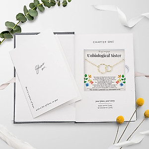 HOPE LOVE SHINE Unbiological Sister Necklace for Women - Interlocking Circle Sterling Silver Necklace - Ideal Gift for BFF, Soul Sister, Unbiological Sister - Gift Ready Best Friend Jewelry