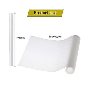 2 Pack Shelf Liner, BetterJonny Non-Adhesive EVA Refrigerator Mat Scalable Cupboard Liner Non Slip Waterproof Clear Kitchen Drawer Shelf Liner for Kitchen Shelf Pantry（17.7 x 59 inch，Clear）