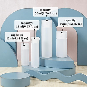 BENECREAT 10 Pack 12ml Small Plastic Flip Cap Sample Bottle Empty Refillable Travel Bottles for Makeup Cosmetic Toiletries Product