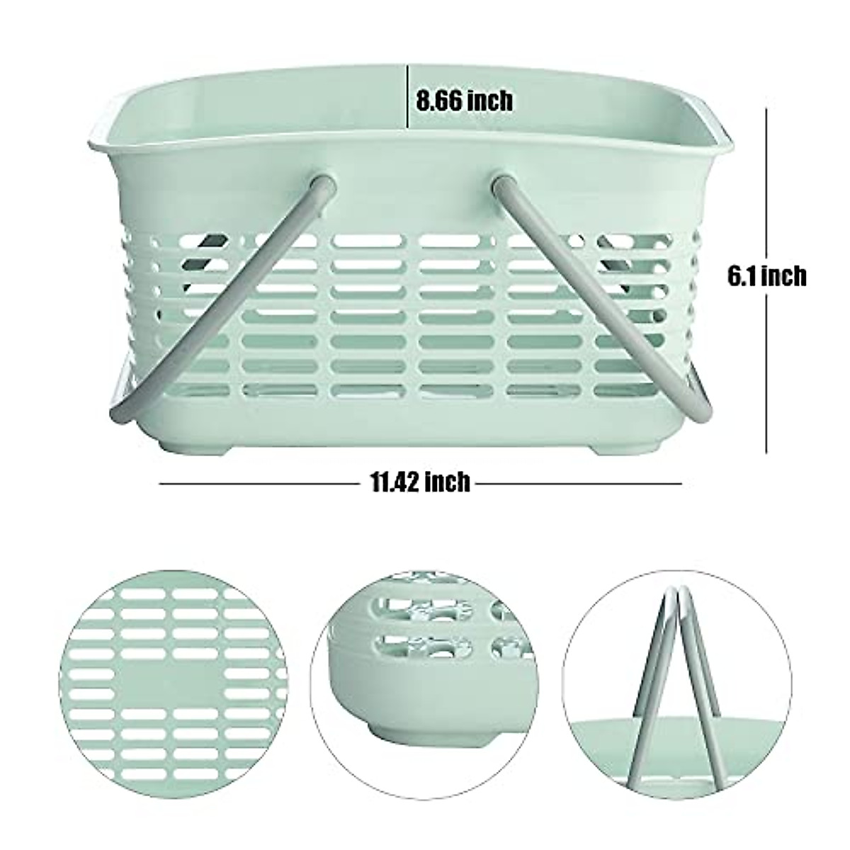 ALINK Flamingo Mesh Shower Caddy Basket + Green Plastic Shower Caddy Basket