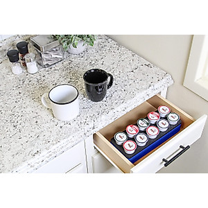 Polar Whale 2 Coffee Blue and Black Pod Storage Deluxe Organizers Tray Drawer Insert for Kitchen Home Office Waterproof Washable 4.5 X 11.75 Inches Holds 10 Each Compatible with Keurig K-Cup