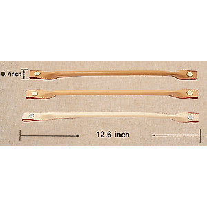 2pcs Synthetic Leather Genuine Quality Replacement Interchangeable Shoulder Strap for Handbags Purse Bags- Beige
