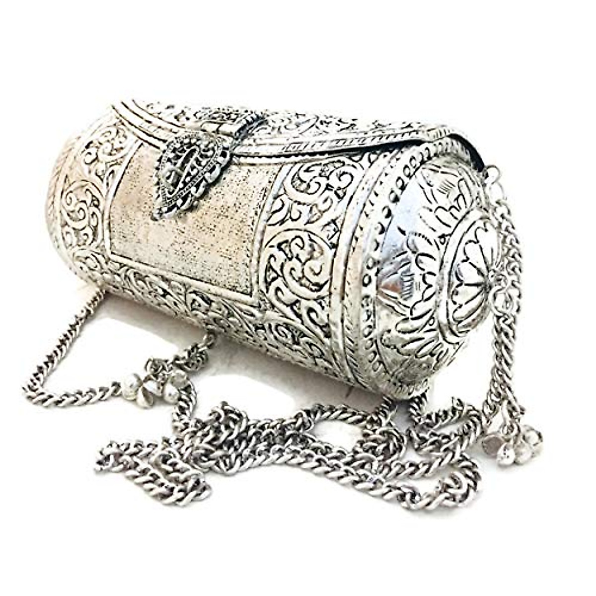 Women Silver Handmade Ethnic gift Brass Metal bag antique bridal clutch
