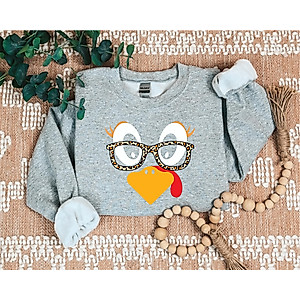 Cute Turkey Thanksgiving Sweatshirt | Thankgsiving Gift Sweater for Women | Funny Thanksgiving & Christmas Shirt