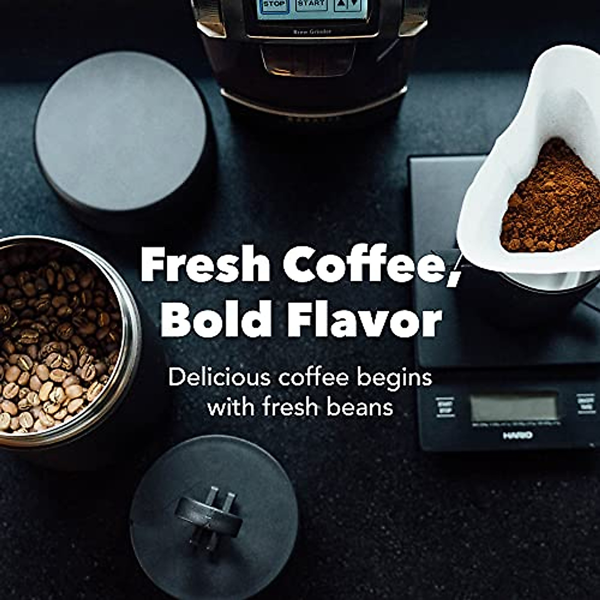 MiiR, Airtight Coffee Canister, Portable Storage for Coffee, Tea, and More, Stainless Steel Construction, Black