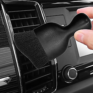 Auto Interior Dust Brush, Dashboard Air Outlet Gap Dust Removal Brush, Car Interior Cleaning Tool for Home Office Detailing Auto Air Conditioner Vents,Leather and Keyboard (Black)