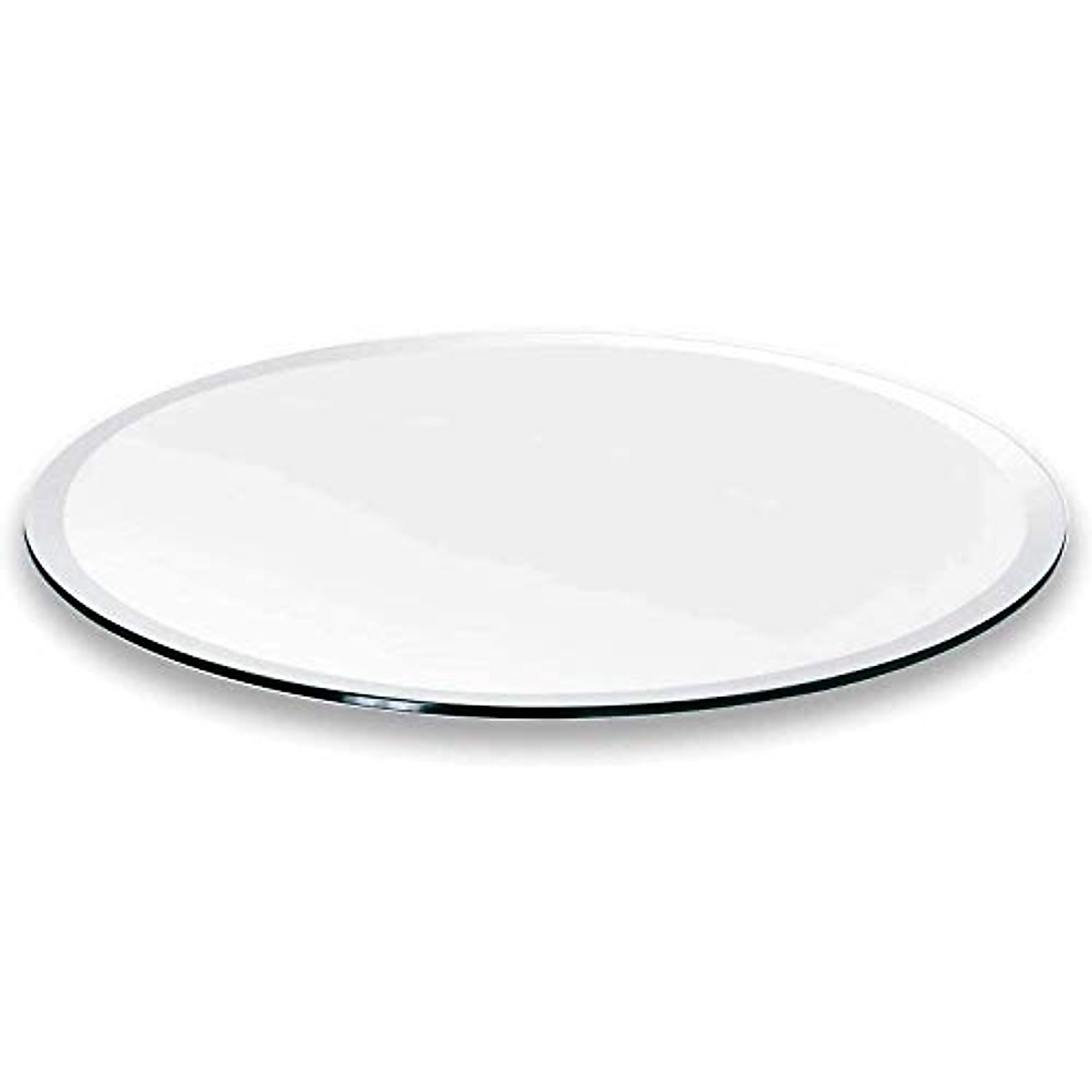 All Safe Glass 18" Round Tempered Glass Table Top 1/2" Thick Bevel Edge - Clear