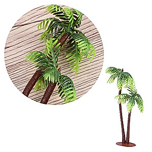 Amosfun 5Pcs Plastic Coconut Palm Tree Miniature Plant Pots Bonsai Craft Micro Landscape DIY Decor…