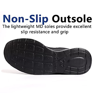 MAIITRIP Mens Walking Shoes,Ultra Lightweight Breathable Tennis Running Shoes Mesh Non-Slip Casual Comfortable Fashion Sneakers Work Gym Workout Athletic Sport Cuhioning Trainers Black Size 9.5