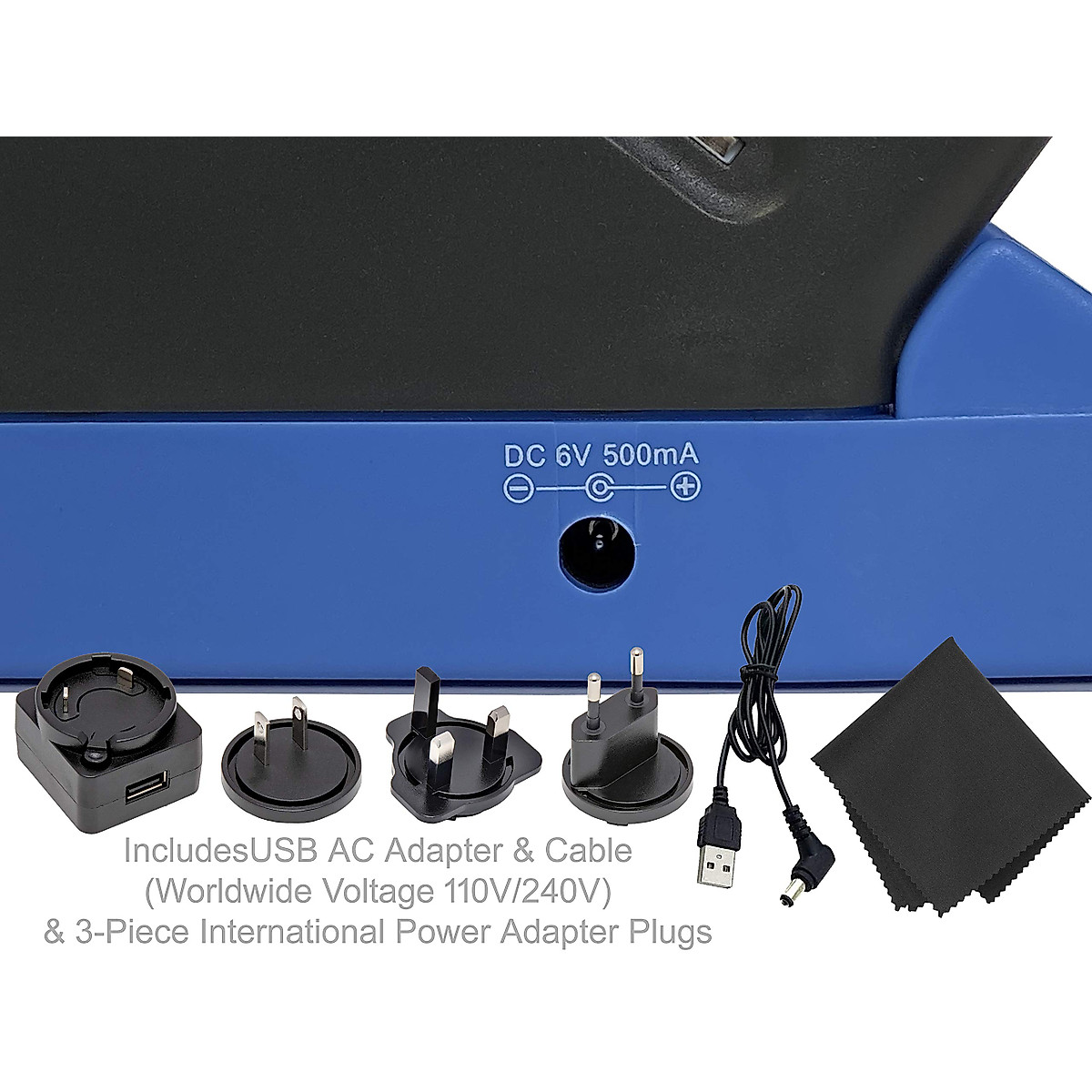 MINOLTA 35mm Desk Top Portable LED Slide and Negative Viewer Luminated 3X Magnify – for 2"x2" Slides & Positive Negatives - Worldwide AC Adapter & Plugs, Battery Operation & Cloth