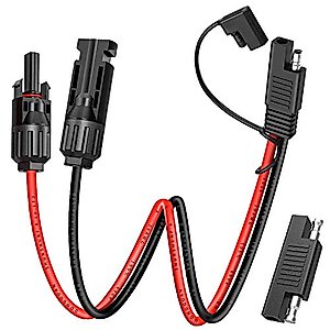 ELECTOP Solar Panel Connector Cable, 10AWG SAE Connector to Male & Female Solar Connectors PV Extension Cable Wire for RV Solar Panel DC Power Battery Charger with SAE Polarity Reverse Adapter