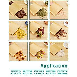 FireKylin 100 Pcs Kraft Paper Bags with Window, 4.7" x 7.9" Stand Up Pouches Bags, Zip Lock Food Storage Bags for Packaging Products, Reusable, Sealable