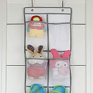 NXqilixiang Over The Door Shoe Organizer Hanging Shoe Hanger with 12 Large Clear Mesh Pockets for Narrow Closet Door for Storage Men Sneakers Women High Heeled Shoes Slippers kids toy White 2 Pack