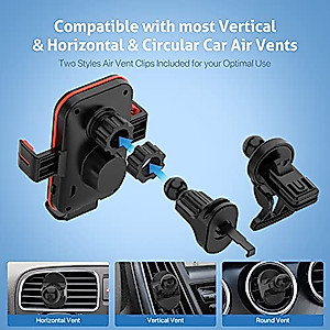 SooPii Wireless Car Charger Mount, 15W Qi Fast Charging, Auto-Clamping,2 Styles Air Vent Phone Holder Included, Compatible with iPhone 13/12/11,Samsung S21/S20 and Others