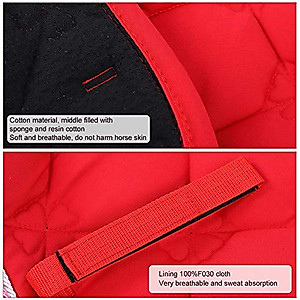 Horse Saddle Pad, Horse Saddle Mat, Double Rope Breathable for Horse Equipment Racecourse Saddle Mat Racetrack(red)