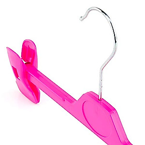 HANGERWORLD 10 Pink 11inch Plastic Kids Coat Clothes Garment Pants Skirt Baby Toddler Clip Hangers