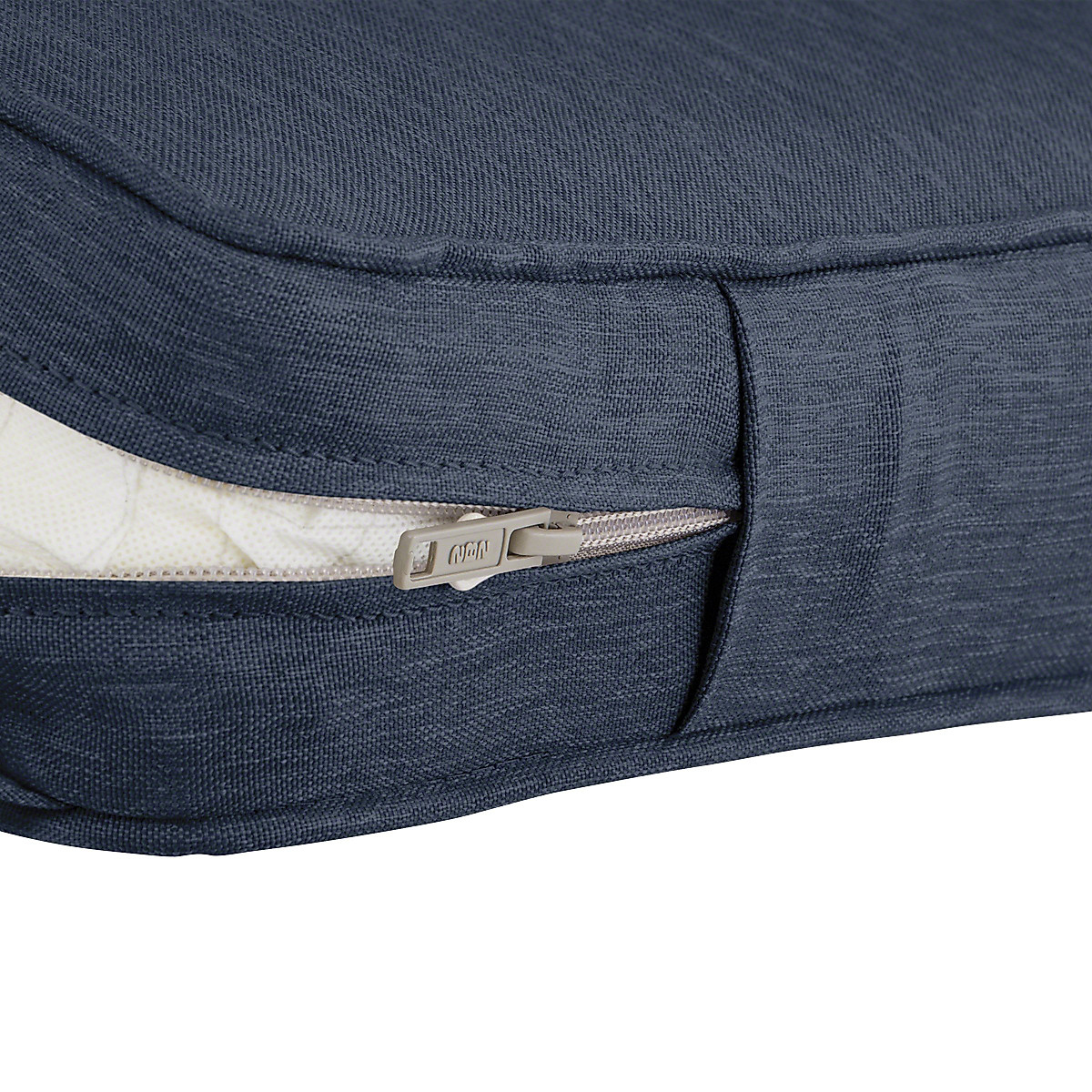 Classic Accessories Montlake Water-Resistant 41 x 18 x 3 Inch Outdoor Bench/Settee Cushion Slip Cover, Patio Furniture Swing Cushion Cover, Heather Indigo Blue, Patio Furniture Cushion Covers