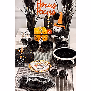 Boston International Ceramic Shakers Dishwasher and Microwave Safe Halloween Party Decorations Salt & Pepper Set, 2.5" x 2" Each, Cauldron