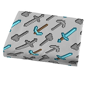 Jay Franco Minecraft Monster Hunters Twin Sheet Set - 3 Piece Set Super Soft and Cozy Kid’s Bedding Features Creepers - Fade Resistant Microfiber Sheets (Official Minecraft Product)