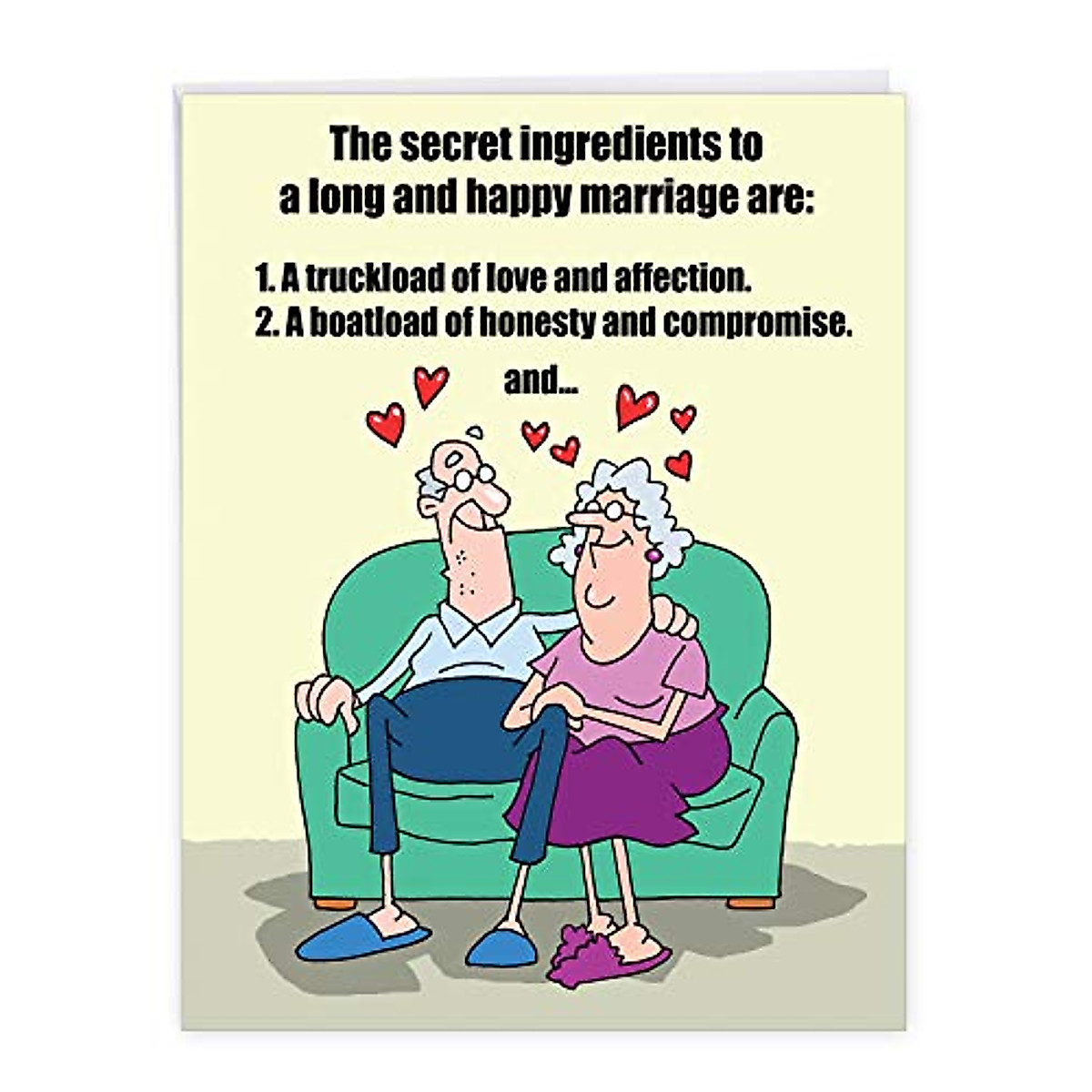 NobleWorks Jumbo Funny Anniversary Greeting Card 8.5 x 11 Inch with Envelope (1 Pack) Large Jumbo Couple, Husband, Wife, Parents Anniversary Congratulations Marriage Secrets J9780