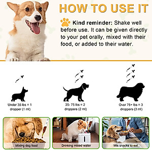 Bivinke Allergy Relief Drops for Dogs,Immune Support Supplement,Dog Supplement,Dietary Supplement,Dog Skin Issues with Elderberry & Vitamin C Vitamins - 2 Fl oz/60ml (1pcs)