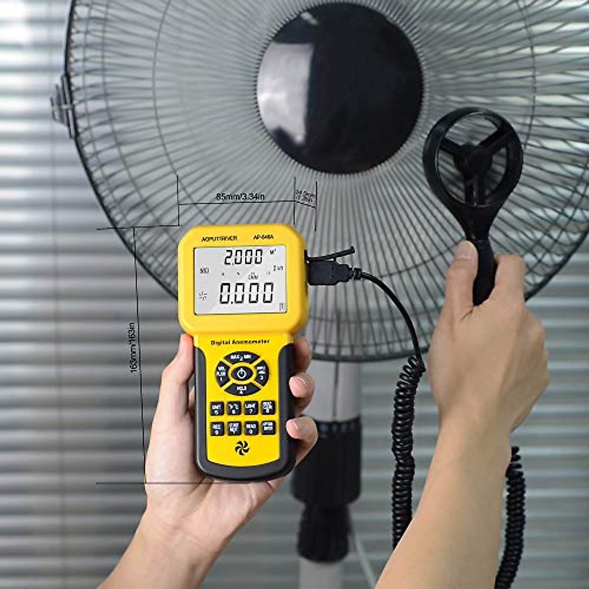 HVAC Anemometer Handheld CFM Pro HVAC Anemometer AP-846A Wind Speed Meter with Backlight Max/Min/Avg Functions for Measuring Wind Speed Air Velocity HVAC Air Flow Meter