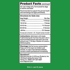 K9 Power Total K9 for Dogs 1lb - Supports Joint Health - Boosts Immune Function -Enhances Muscle Strength - Promotes a Healthy Coat