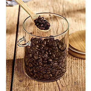 2 Pcs 18.5Oz,Glass Jar Containers with Bamboo Airtight Lid & Spoon,Stackable Glass Food Storage Canisters Set Kitchen Organization Jars for Candy Spice Sugar Coffee Nuts(2)