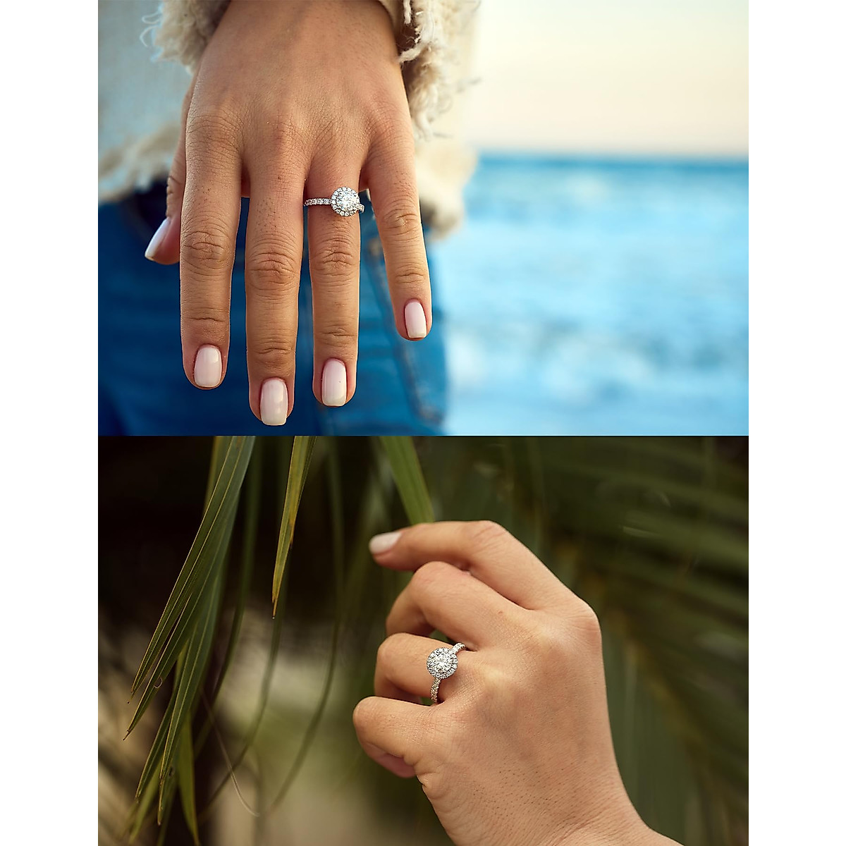 IMOLOVE Moissanite Halo Engagement Rings for Women Halo Rings for Women Wedding Rings 1.64ct D Color VVS1 Clarity Round Cut Moissanite Ring in Sterling Silver plated with 18K Gold-9