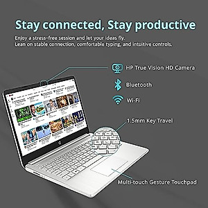 HP 2022 14" HD Laptop, 11th Gen Intel Core i5-1135G7, 16GB RAM, 512GB PCIe SSD, Intel Iris Xe Graphics, HD Webcam, Windows 11, Silver, 32GB Snowbell USB Card