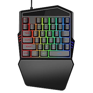 SANOXY One-Hand Gaming Keyboard with Backlight 35 Keys Keyboard for PC Computer Android Windows