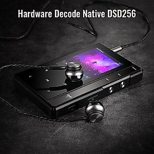 DSD256 HiFi MP3 Player with Bluetooth, Hardware Decode Native DSD64/128/256, Lossless High Resolution Digital Audio Music Player, with 64GB Memory Card Support Up to 512GB