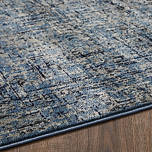 LOOMAKNOTI Celena Altenz 2' x 7' Blue Abstract Indoor Runner Rug