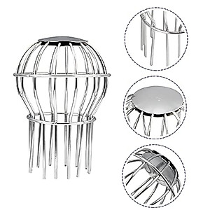 DOITOOL 6 pcs Gutter Cap Cover Pipe for Leaf Rooftop Line Strainers Other Guards Filter Down Tool Drain Round to Anti- Guard Roof Outdoor Stainless Net Extensions Fallen Leaves