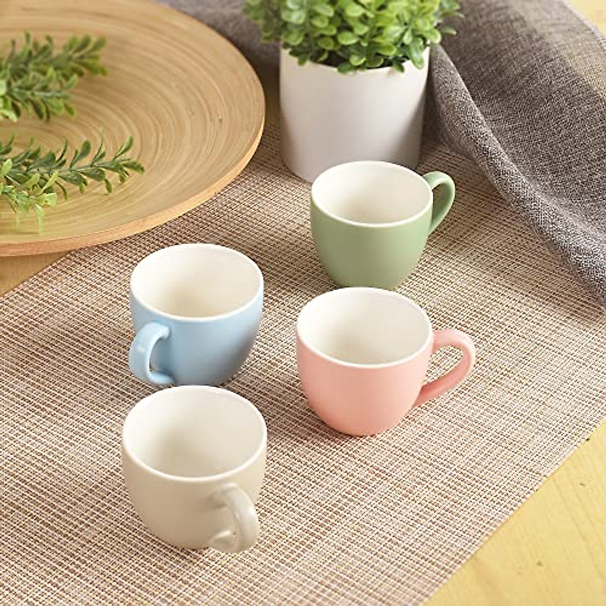 homEdge Mini Procelain Espresso Cup, 3 Ounces / 90 ml Tiny Cofffee Mugs Demitasse for Espresso, Tea- Set of 6, Multicolor