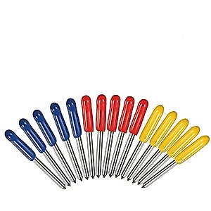 15PCS Tungsten Steel Vinyl Cutter Knife Blades 30°/45°/60° Lettering Blade Cemented Carbide Blade for Mimaki CG-60 CG-130 Cutting Plotter (15 Blades:15x30)