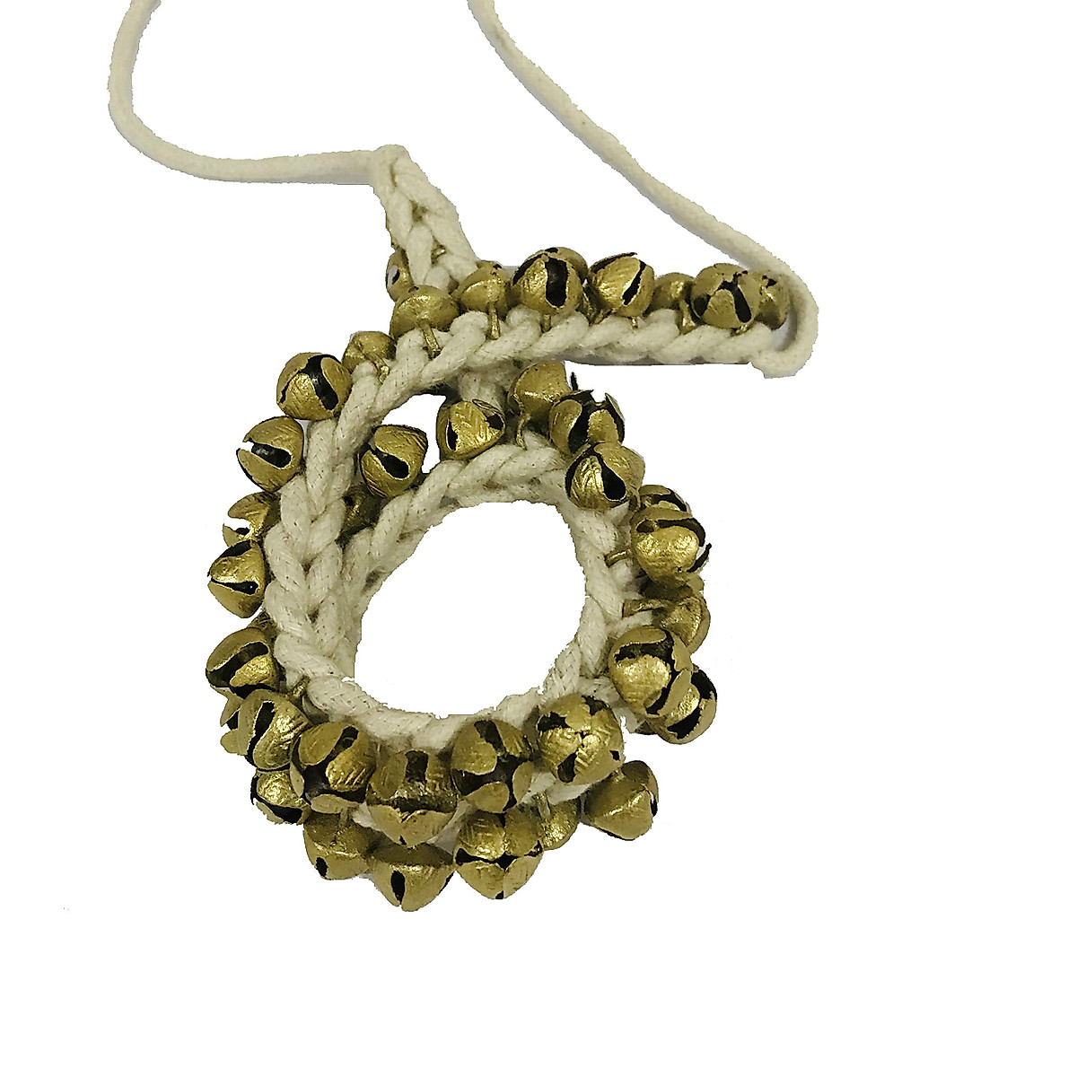 Ghungroo dancing ankle bells with white soft String pair (50 + 50) 16 NO ghunghroo for Indian Kathak Bharatnatyam dancers