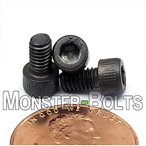 MonsterBolts - #6-40 x 1/4" Socket Head Screws, ASTM A574, Alloy Steel, Black Oxide, 10 Pack