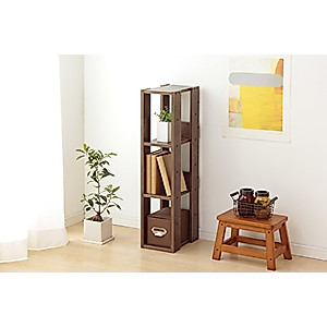 IRIS USA 3-Shelf Space Saving Open Wood Shelving Set, 2 Pack, Dark Brown