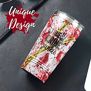 Onebttl True Crime Gifts for Women, Men, Crime Lovers, True Crime Fans, True Crime Junkie, Stainless Steel Tumbler 20oz