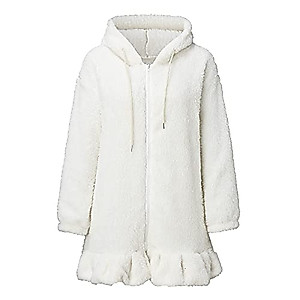 Womens Clothes Faux Sherpa Cardigan Tops Cream Cardigan for Women with Fur Hood Womens Pajamas Knit Sweater Womens Black Sweater Cardigan Ribbed Long Sleeve Fall Work Clothes for Women Womens Duster