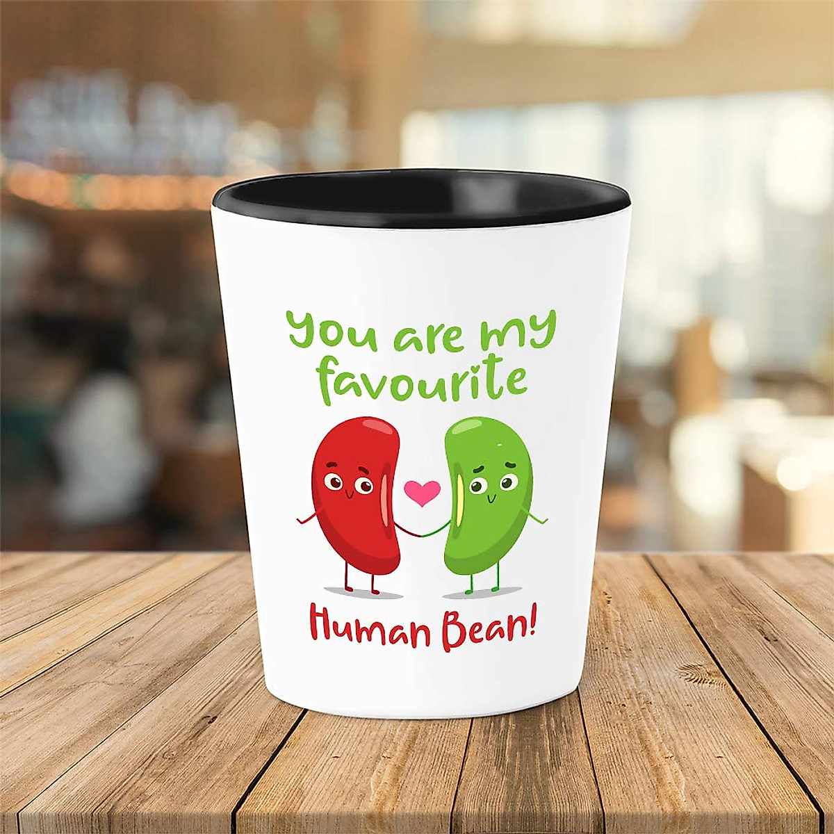 Bubble Hugs Relationship Shot Glass 1.5oz - You Are My Favourite Human Bean - Birthday Boyfriend Foodie Funny Couples Anniversary