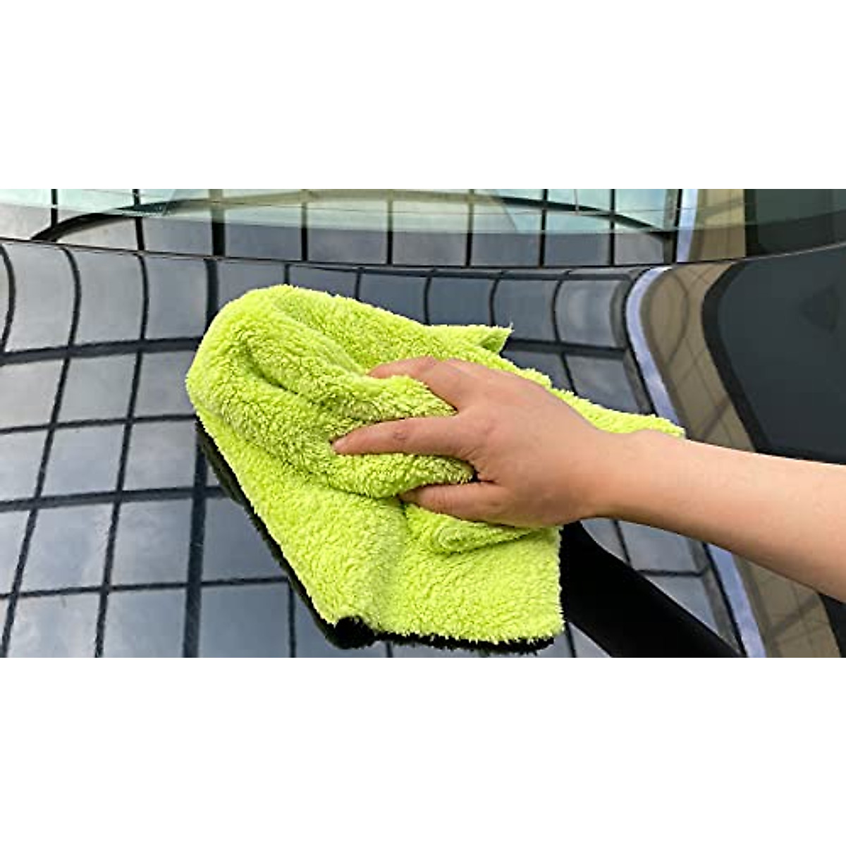 GLOSSONLY Edgeless Plush Microfiber Towels for Cars, Professional Car Drying Towels, Car Detailing Microfiber Cleaning Cloths 6 Pack - Lint-Free, Scratch-Free, Highly Absorbent 500GSM 16in x 16in