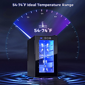 MANITAN Electric Humidor, 46L Cigar Humidor 230-280 Count Capacity, 54-74℉ Electronic Temperature Control, with Spanish Cedar Wood Shelves and Drawer for Gift to Men