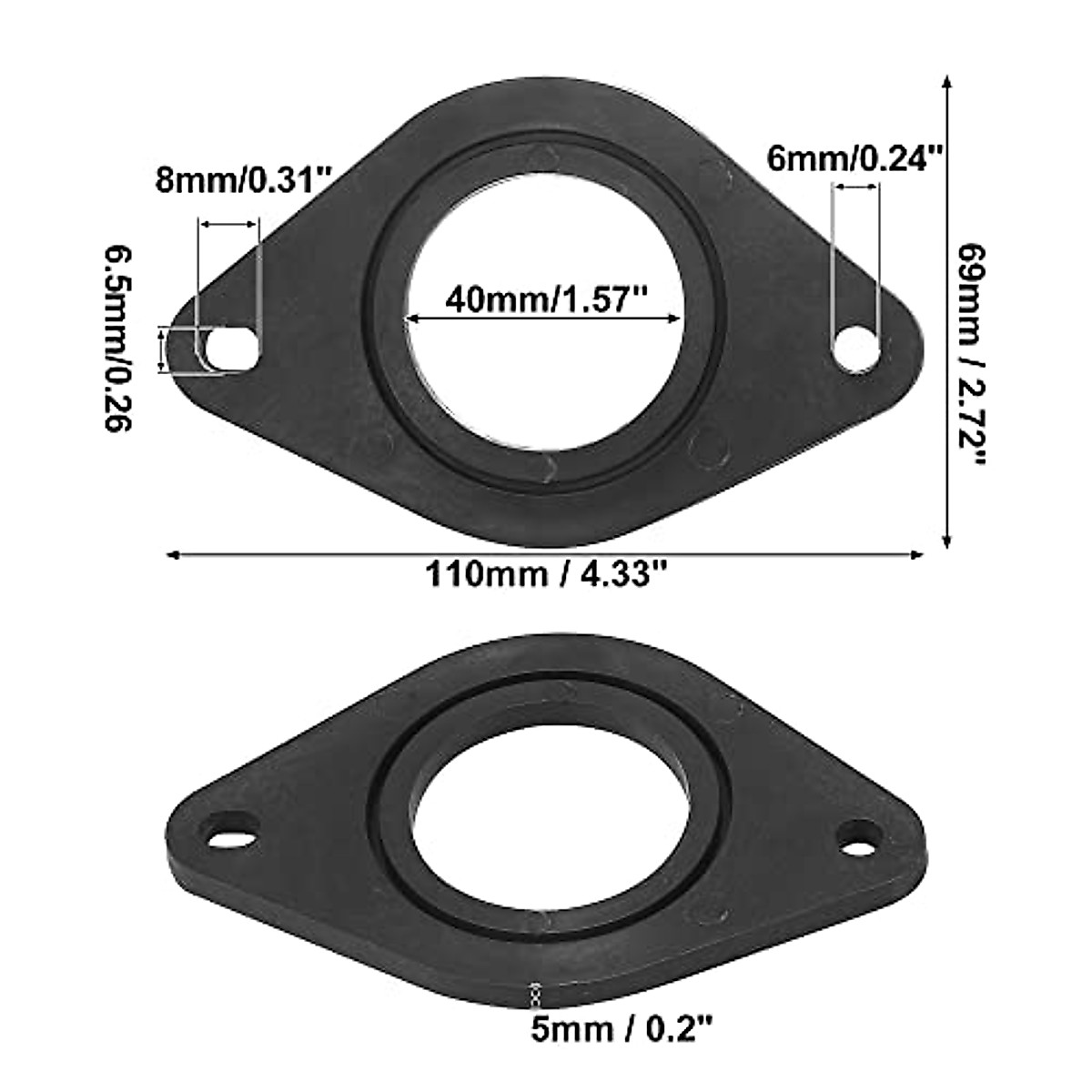 X AUTOHAUX 2 Pcs Black Plastic Car Tweeter Speaker Mounting Adapter Bracket Rings for Toyota for Subaru for Lexus